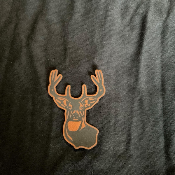 Hunting Life Whitetail Deer Leatherette Hat Patch With Adhesive Backing ...