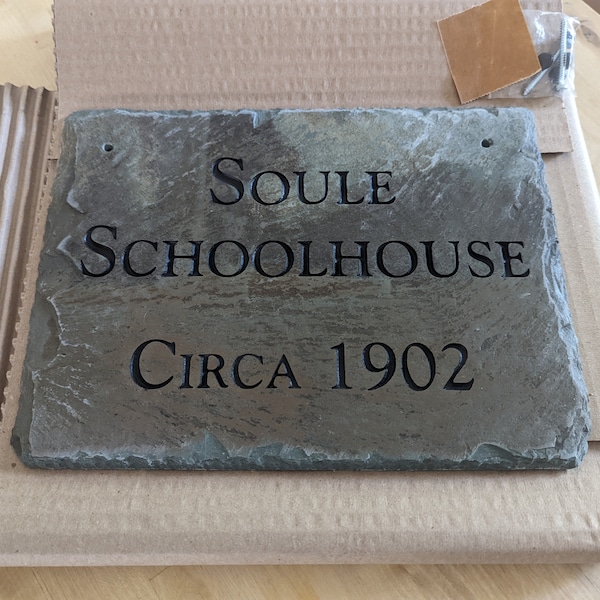 CARVED Slate Name Sign / House Plaque / Lake / Cabin / Cottage Stone ...