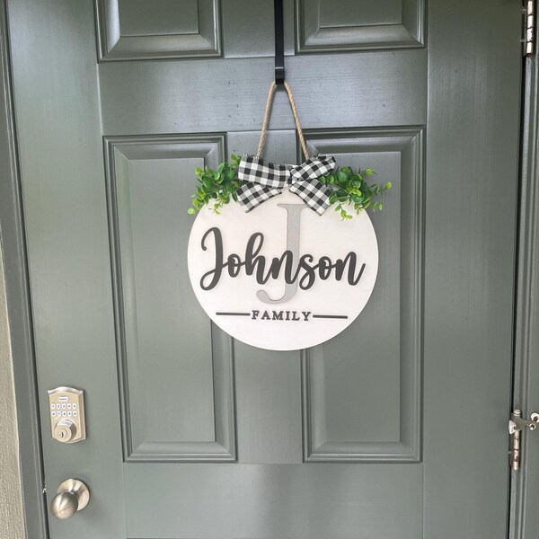 Welcome Wooden Monogram Family Last Name Sign - Custom Hanger ...