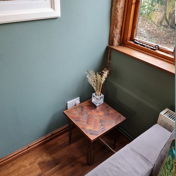 Bespoke Herringbone Side Table - Etsy UK