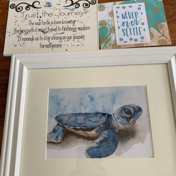 Baby Sea Turtle, Watercolour Painting, Art Print, Baby Turtle Painting ...