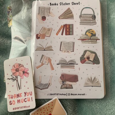 Reading Time Sticker Sheet, Books Stickers, Planner Stickers, Journal ...