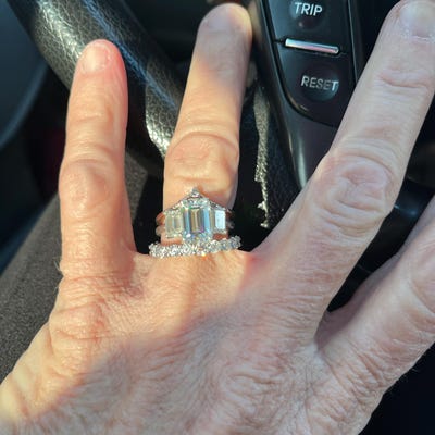 Square Halo Wedding Ring Guard ,moissanite Diamond Solitaire Engagement ...