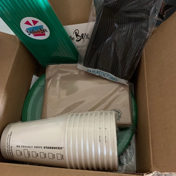 Starbucks Party Kit: Plates, Cups, Napkins & Logo Stickers - Etsy