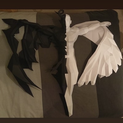 Angel Y Demonio Papercraft , PDF Template, DIY 3d Model, Fanart, Paper ...