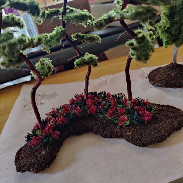 2x Miniature Brick Flower Planters HO O Scale Model Railway Diorama ...