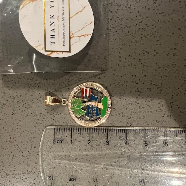10K Solid Yellow Gold Puerto Rico Gold Charm Pendant With Souvenir ...