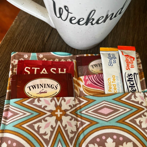 Tea Wallet, Tea Bag Holder, Pink Tea Bag Wallet, Teabag Wallet, Teabag ...