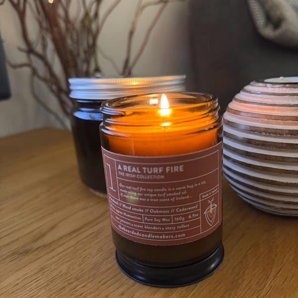 A Real Turf Fire Soy Candle, Poured by Hand, Irish Candle, Inspired by ...