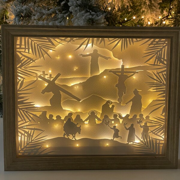 Holy Week, Cut File, 3D Shadow Box, SVG, PNG, Easter Gift, Easter ...