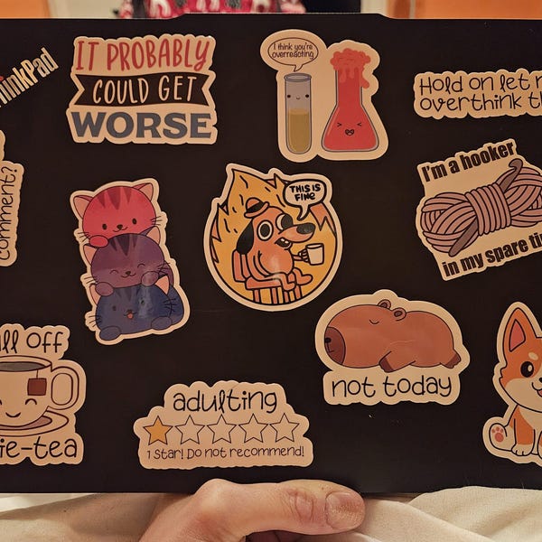 This is Fine Stickers Funny Meme This is Fine Laptop Sticker Water ...