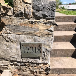 ADDRESS SIGN carved Stone House Number / Marker Plaque / Slate ...