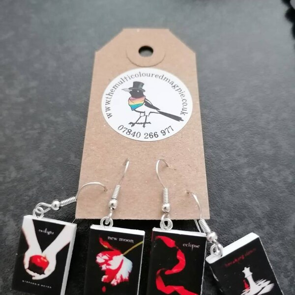Miniature Book Earrings in Twilight Saga Style From "the Earring ...