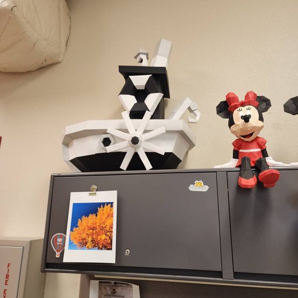 Papercraft Mickey Steamboat, DIY PDF, DXF and Svg, Low Poly, Origami ...