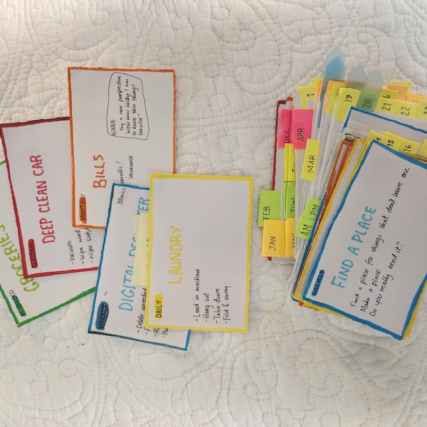 4x6 Just Get Started Card Deck, Index Card Planner, Home Management ...