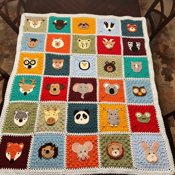 US TERMS - PDF Crochet Pattern - Animal Kingdom Blanket - Etsy