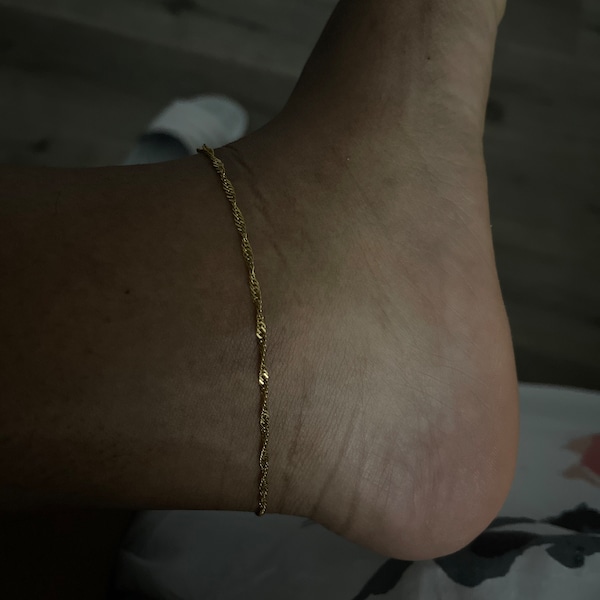 Gold Filled Chain Anklet, Waterproof Anklet, Non Tarnish, 10inch, 11 ...