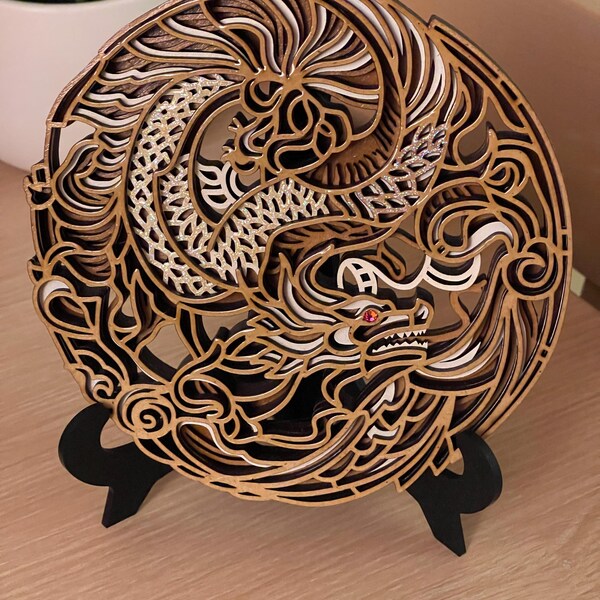 Dragon Multilayer SVG/ Dragon Cut File/ 3D Layer/ Plywood Cutting ...