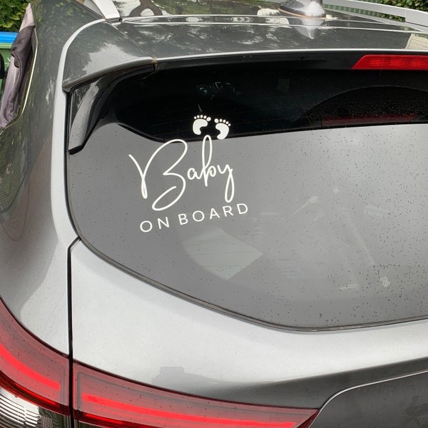 Baby on Board Car Decal Footprints Baby Bumper Sticker Vinyl Baby Car ...