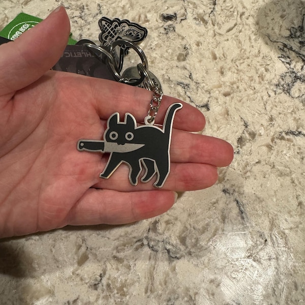 Knifecat Metal Keychain - Etsy