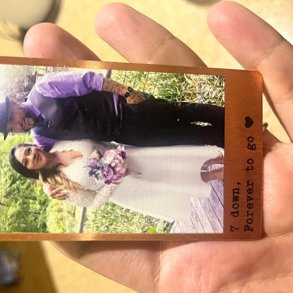 Personalised Solid Copper Wallet Photo Card, Wallet Insert, Wallet Card ...