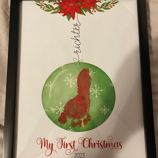Personalized Christmas Handprint Art Keepsake Gift Digital Download DIY ...
