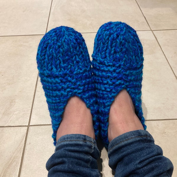 Knitted Slippers/ Handmade Slippers/ Grandma's Slipper - Etsy