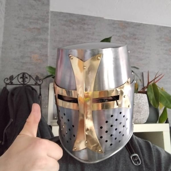 Medieval Templar Fantasy Warrior Helmet Great Templar Horn Helmet ...