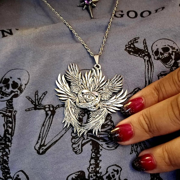 Gold Seraph Pendant, Biblically Accurate Angel Necklace, Seraphim Art ...