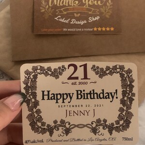 PRINTABLE 375ML Birthday Custom Label 1738 Cognac Custom | Etsy