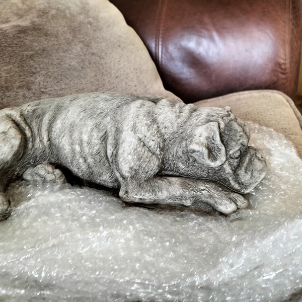 Boxer Dog Stone Statue | Outdoor Garden Ornament British Made Puppy Pet ...