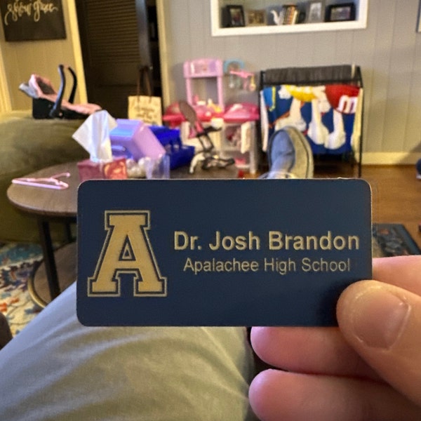 Business Name Tag for Work Custom Engraved Plaque Green Plastic Plate ...