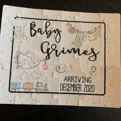 Baby Announcement Puzzle Pregnancy Announcement Personalized We're ...