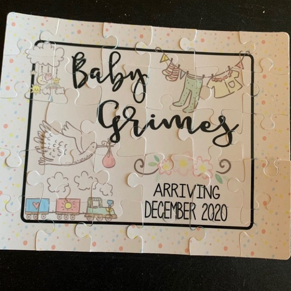 Baby Announcement Puzzle Pregnancy Announcement Personalized We're ...