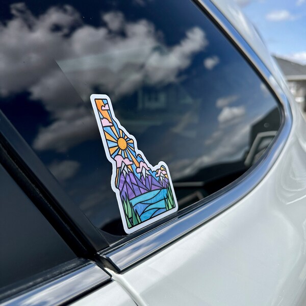 Idaho Falls Sticker, Stained Glass Idaho Falls Vinyl Sticker, Idaho ...