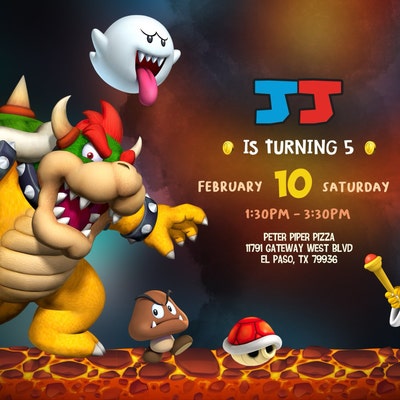 Princess Peach Digital Invitation / Toad Party Invite / Peach Birthday ...