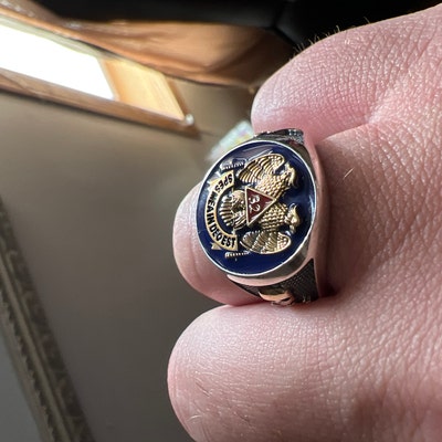 Masonic Ring AASR Signet Ring Ancient Accepted Scottish Rite 32 Degree ...