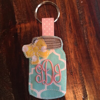 DIGITAL ITEM Mason Jar Key Fob AND Snap Tab Keychain Bow - Etsy