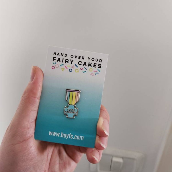 Coping Admirably Medal Enamel Pin Badge - Adult Achievement ...