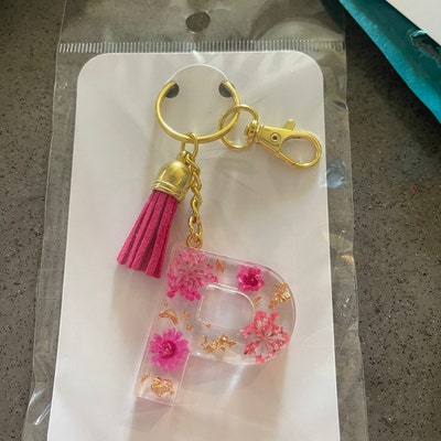 Handmade Cloud Resin Letter Keychain Cloud Keychain Initial Keychain ...