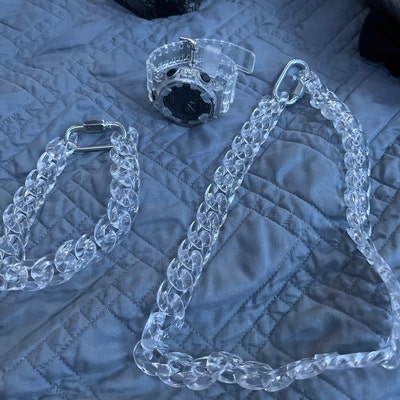 Clear Large Cuban Link Necklace. Acrylic Glass Chain. - Etsy