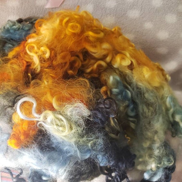 Hand Dyed Wool Locks Curls Teeswater Assorted Sea Blues Greens Dark ...
