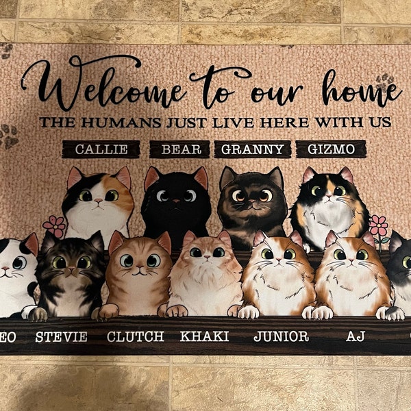 Personalized Dog Cat Doormat, Custom Pet Welcome Mat, Funny Dog Mat ...