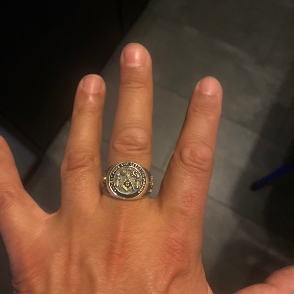 Masonic Ring AF AM Silver 925 Freemason Mason Masonry Jewelry Gift 18k ...