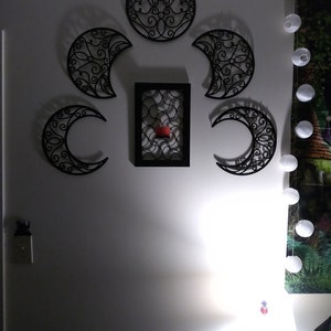 Lunation Moon Metal Wall Art, Elegant Lunar Phases Set, Metal Home ...