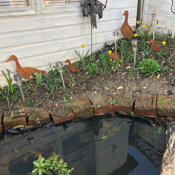 Rusty Metal Family of Ducks - Garden Ornaments - Art - Duck Gift ...