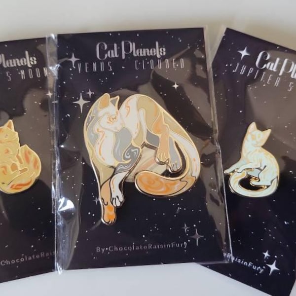 Jupiter's Moons Cat Planet Pins - 1" Mini Space Cat Enamel Pins - Etsy