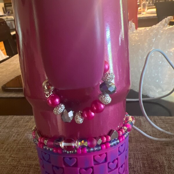 Almond Rose Bracelet Stack for Stanley Tumbler - Neutral Colors - Etsy