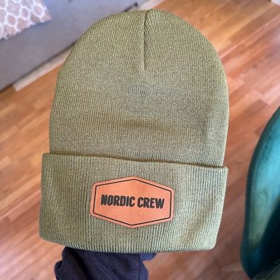 Custom Leather Patch Knit Beanie Design Your Own Personalized Beanie ...