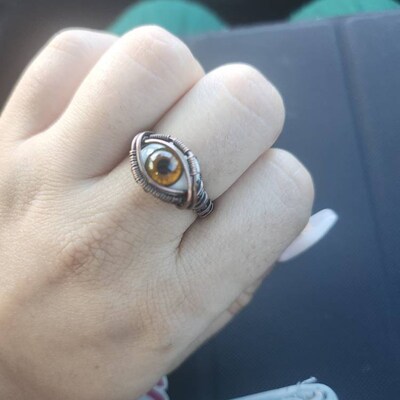 AWAKENING EYE RING// Glass Eye Ring// Eye Jewelry// Evil Eye Ring ...